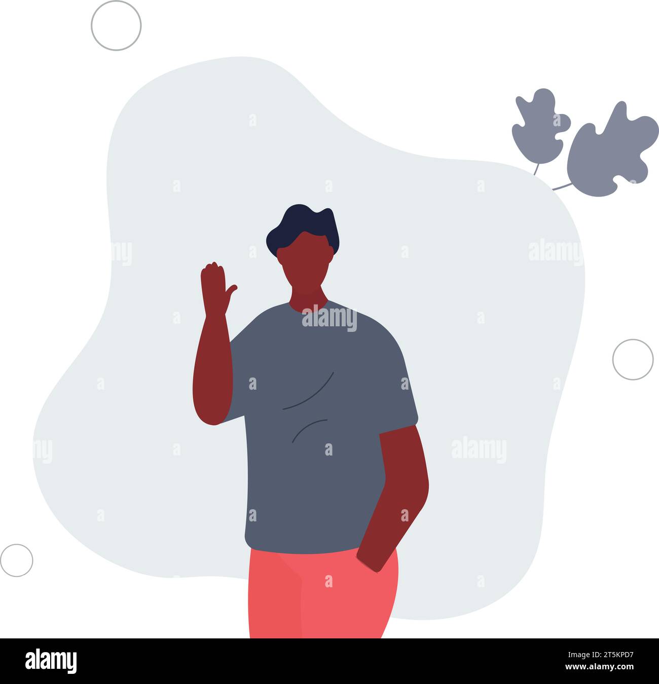 Goodbye or greeting gestures.character waving his hand.flat vector ...