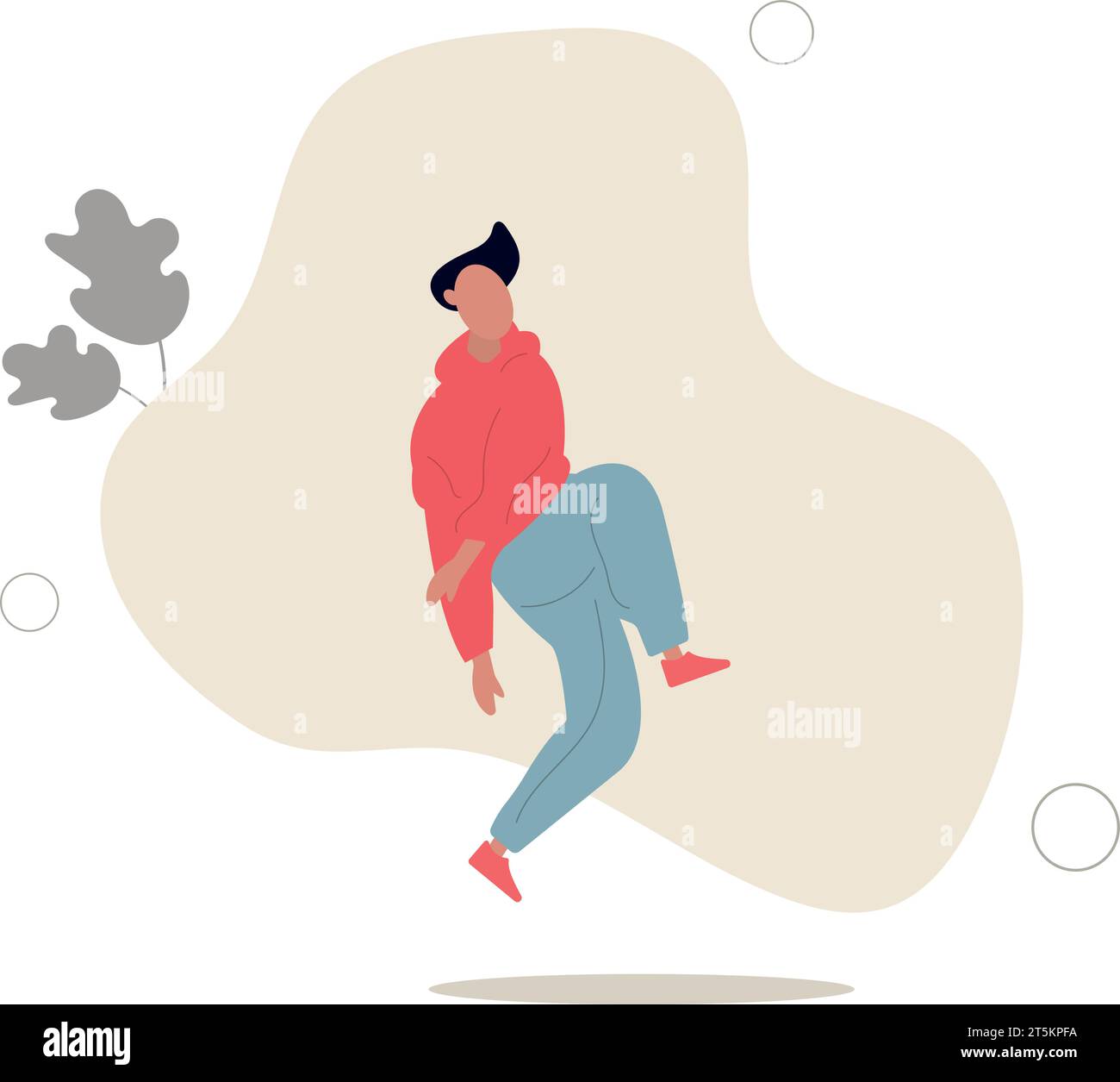 Man Strike An Unusual Poses, Defying The Norms Of Physicality.flat vector illustration Stock ...