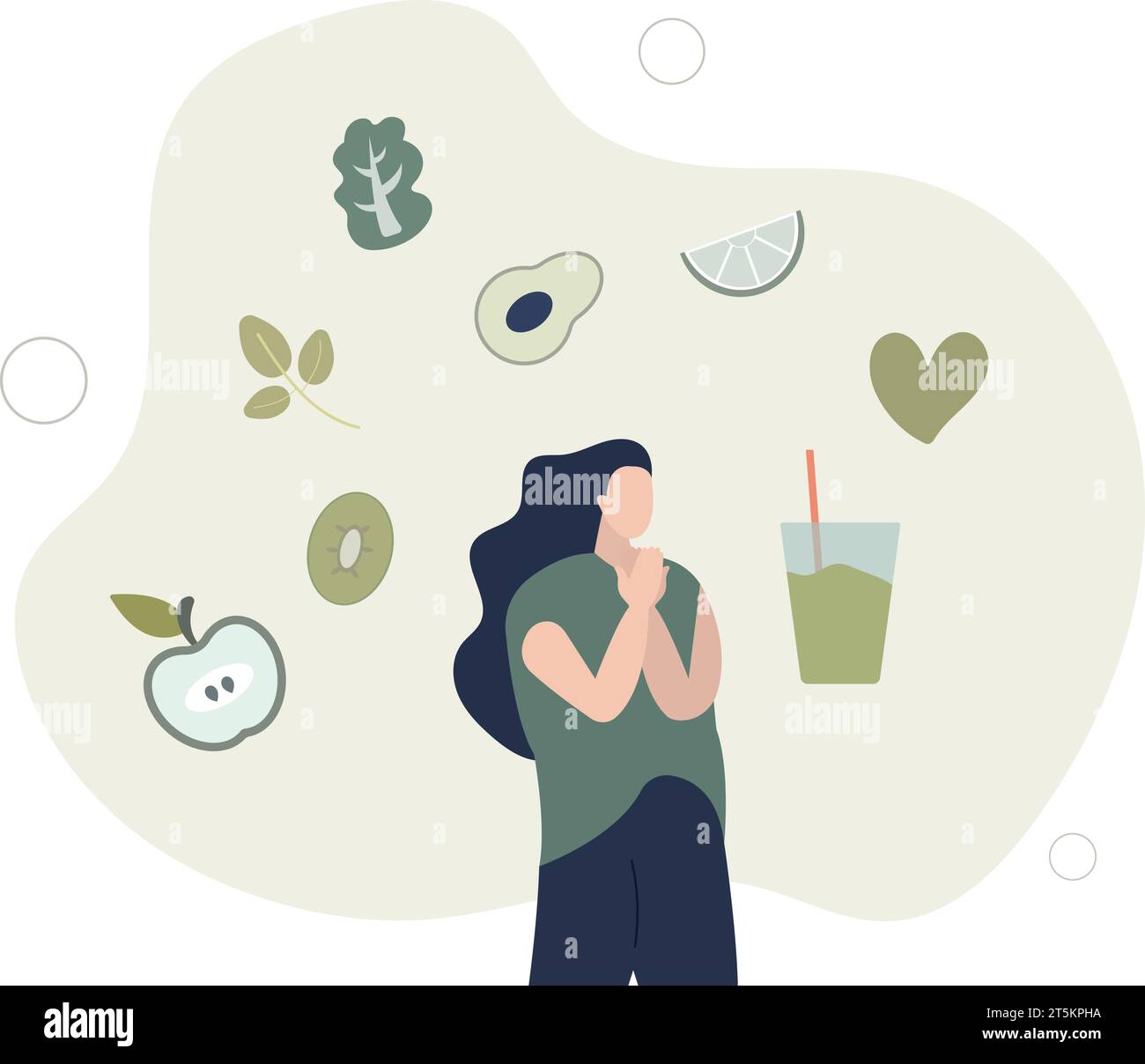 Vegan and natural, green diet eating lifestyle.Avoid meat elements and ...