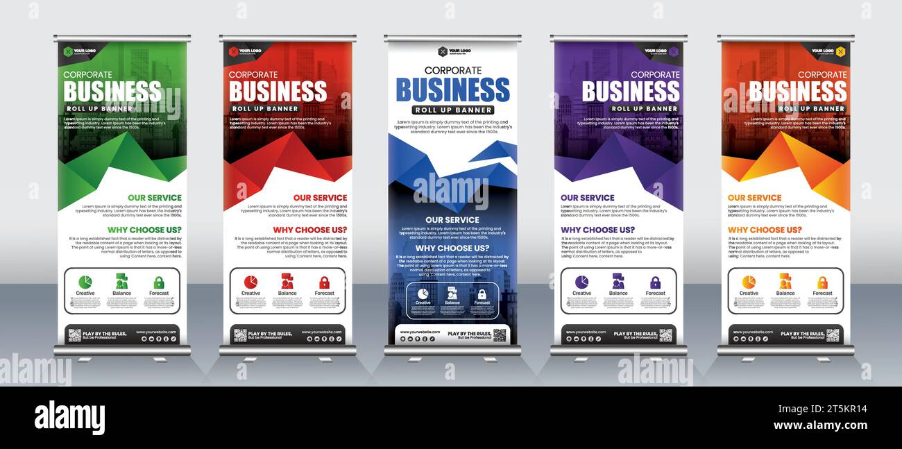 vertical roll-up banner Design for business and advertising, Vector ...