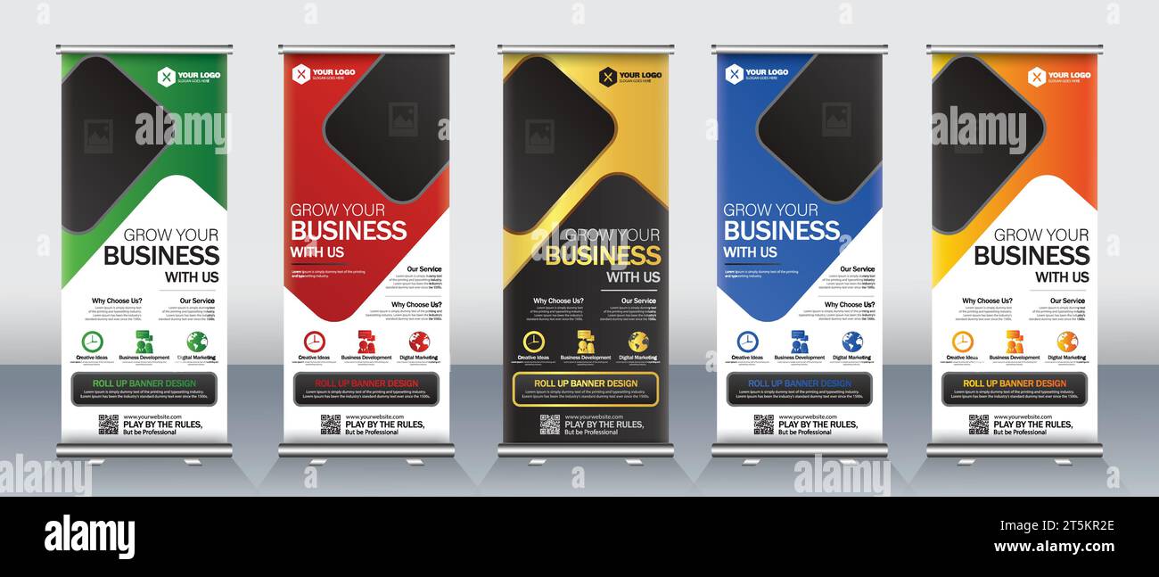 vertical roll-up banner Design for business and advertising, Vector ...