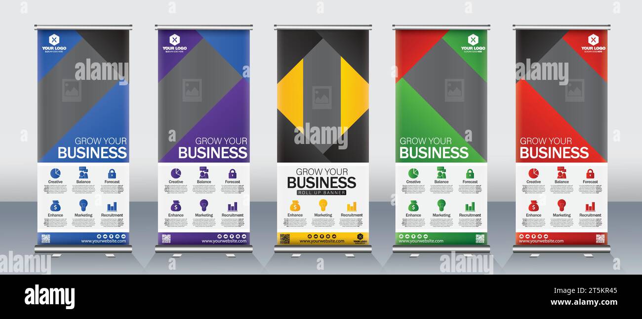 vertical roll-up banner Design for business and advertising, Vector ...