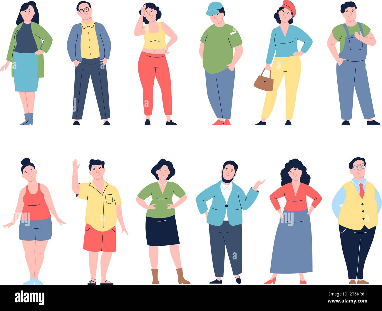 Plus Size Body Positive Person Wear Stylish Outfits Chubby Flat