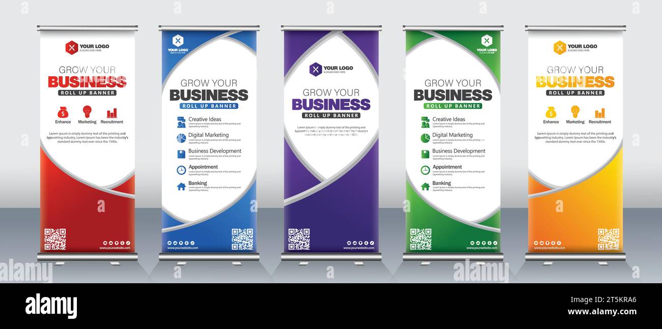 vertical roll-up banner Design for business and advertising, Vector ...