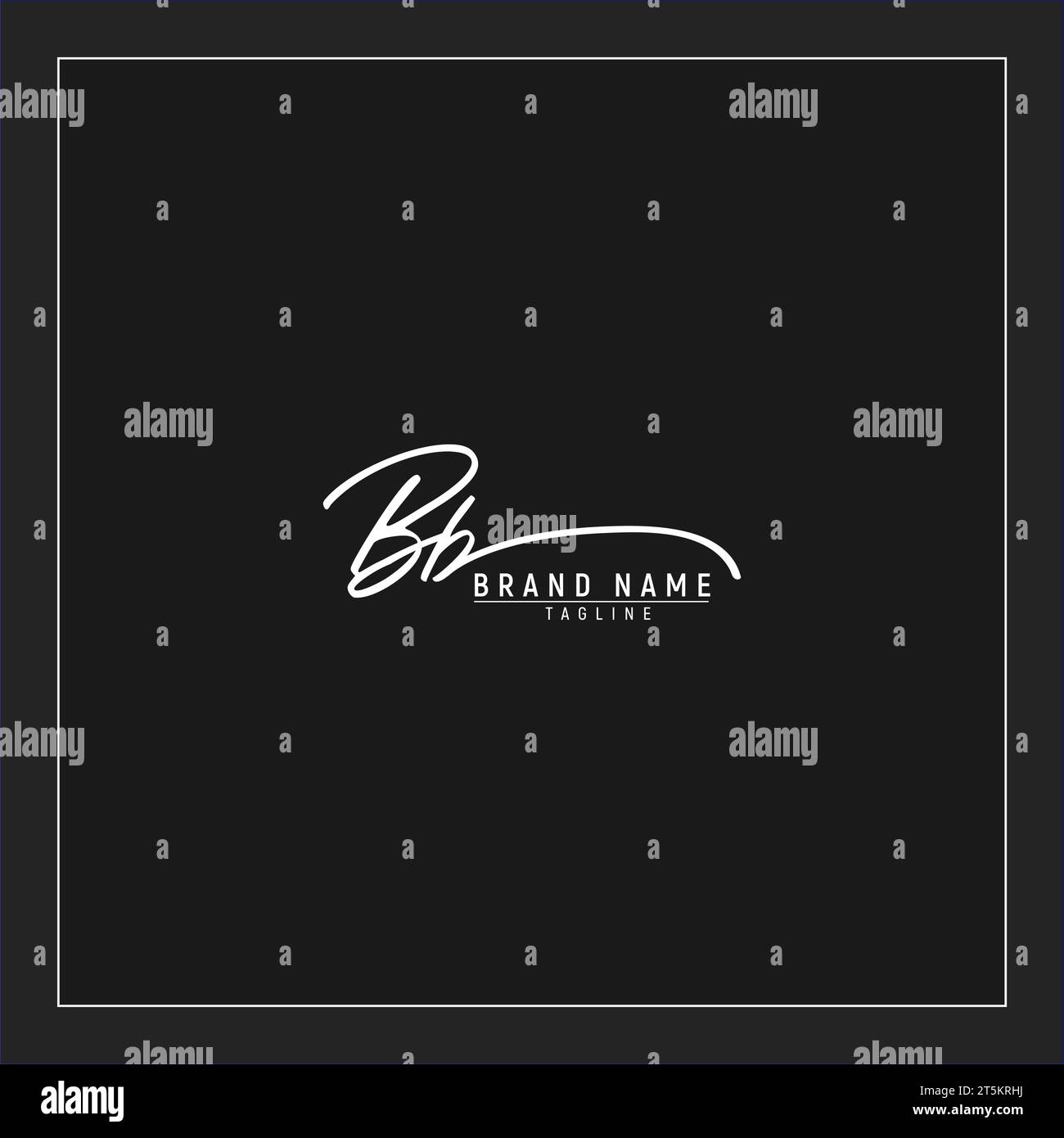 initial signature logo with handwriting monogram design vector graphic ...