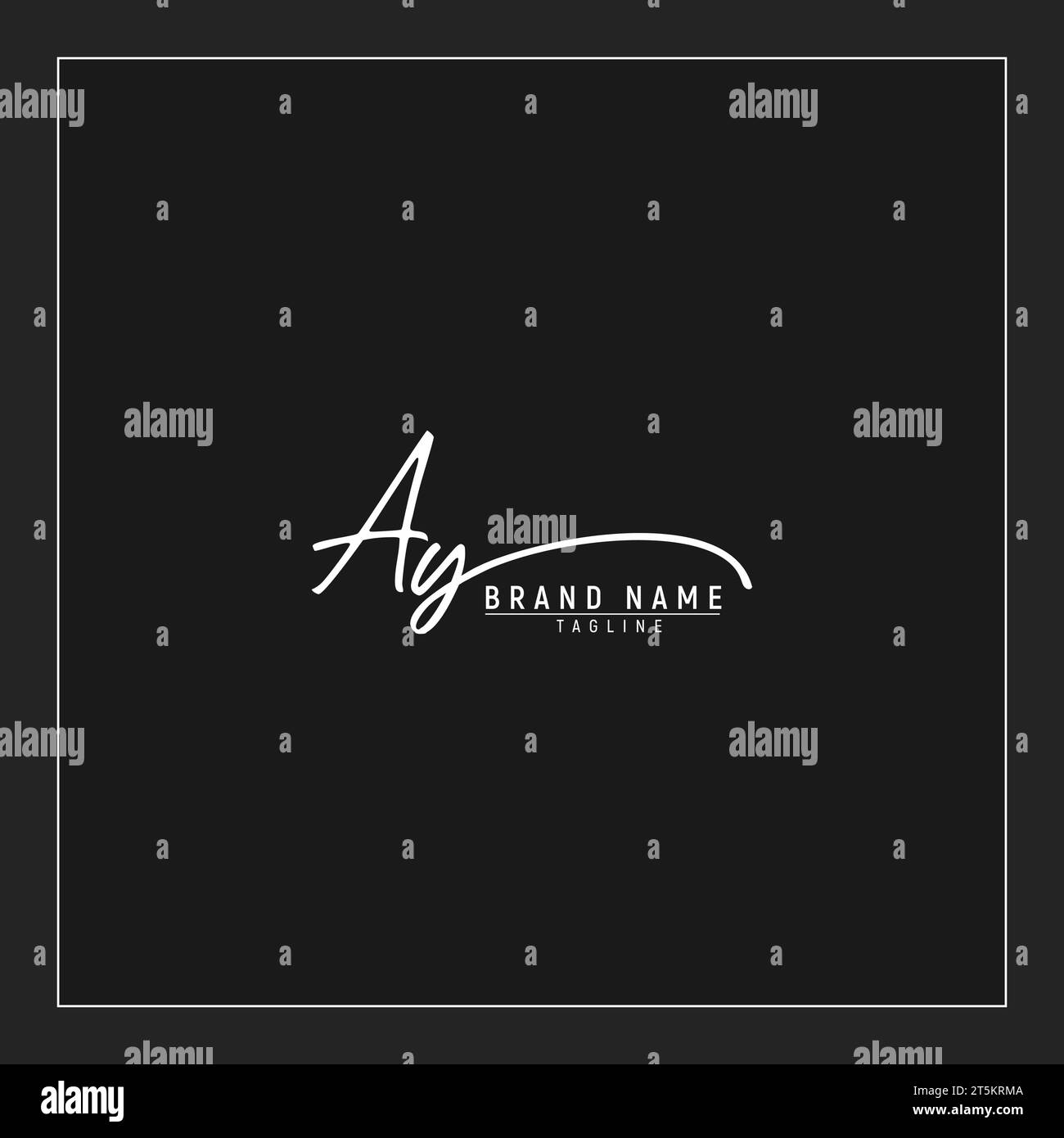 initial signature logo with handwriting monogram design vector graphic ...