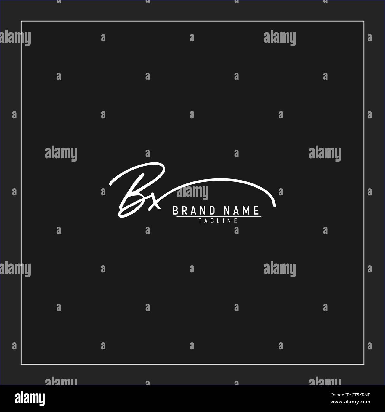 initial signature logo with handwriting monogram design vector graphic ...