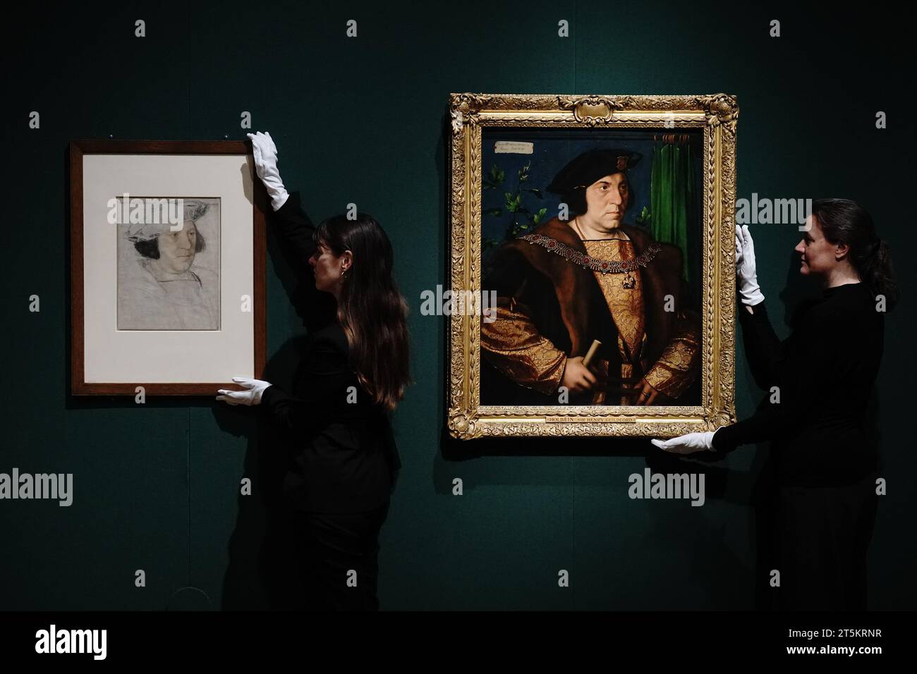 Sir Henry Guildford (1489-1532) c1527 (left) black and coloured chalks ...