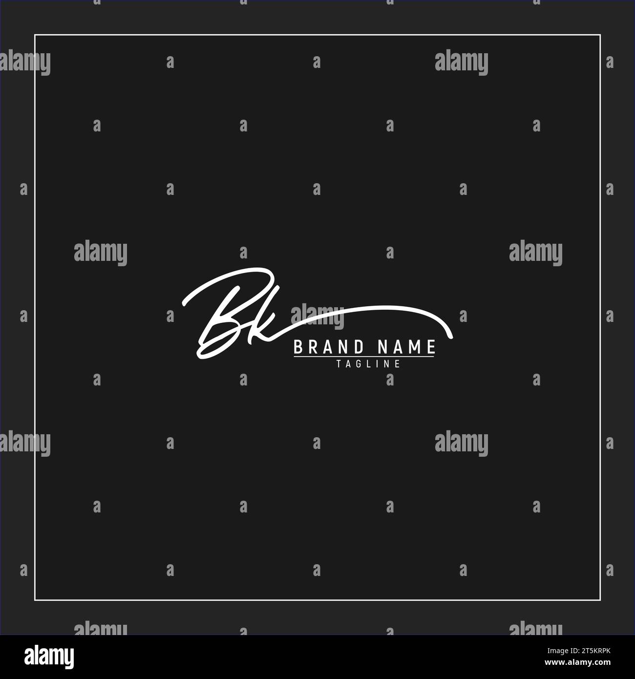 initial signature logo with handwriting monogram design vector graphic ...