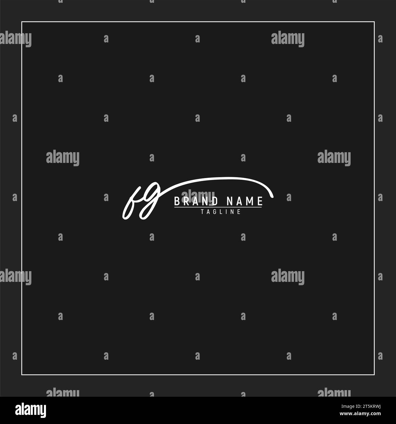 initial signature logo with handwriting monogram design vector graphic ...