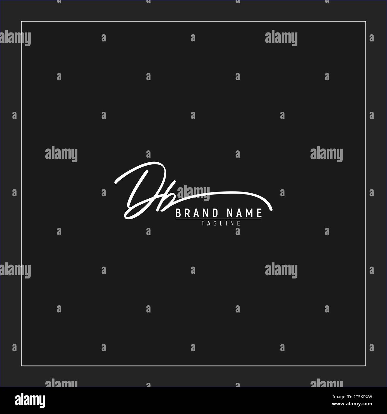 initial signature logo with handwriting monogram design vector graphic ...