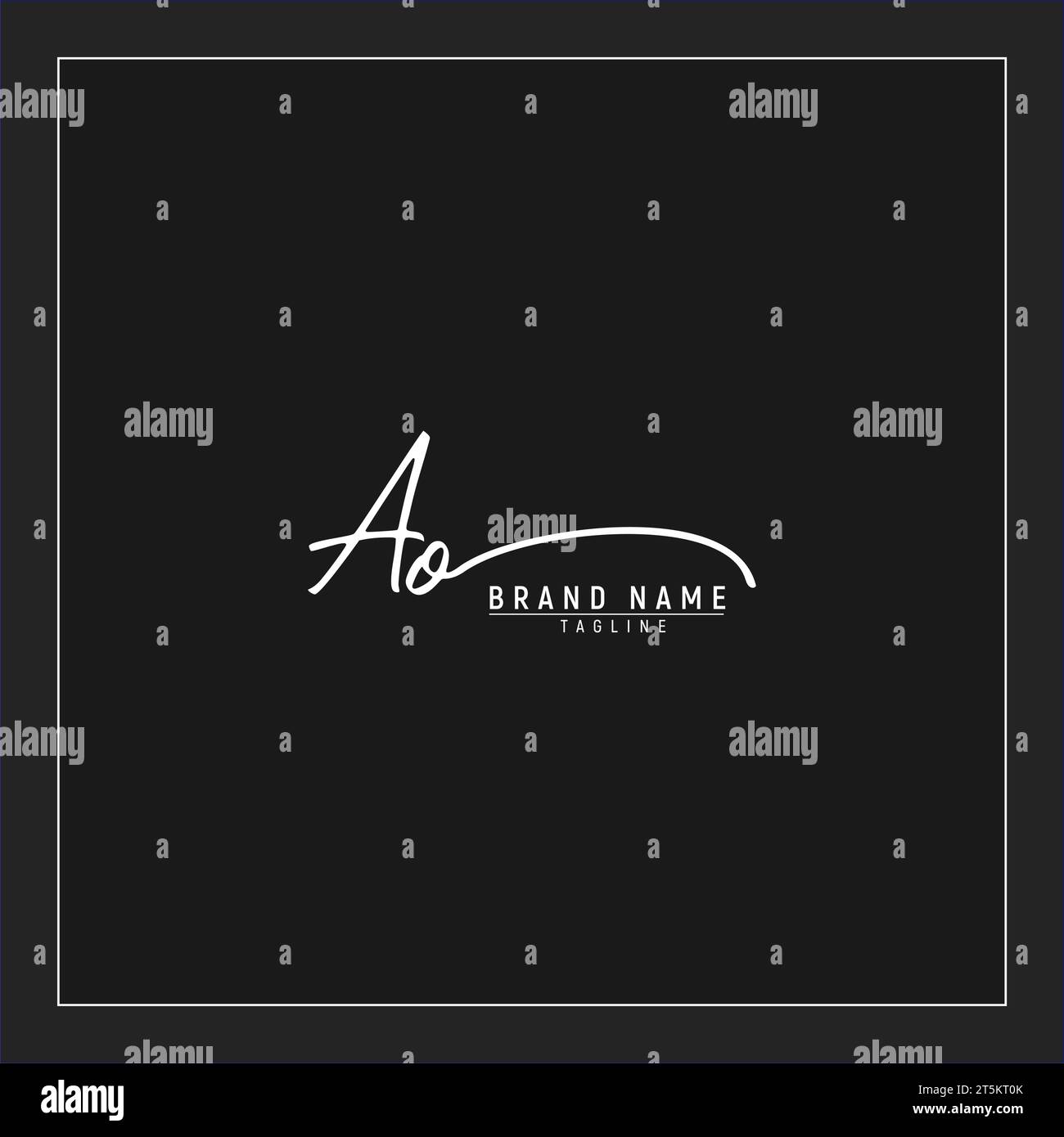 luxury initial AO logo initials signature handwriting monogram isolated ...