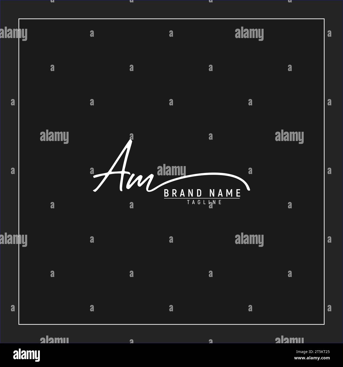 luxury initial AM logo initials signature handwriting monogram isolated ...