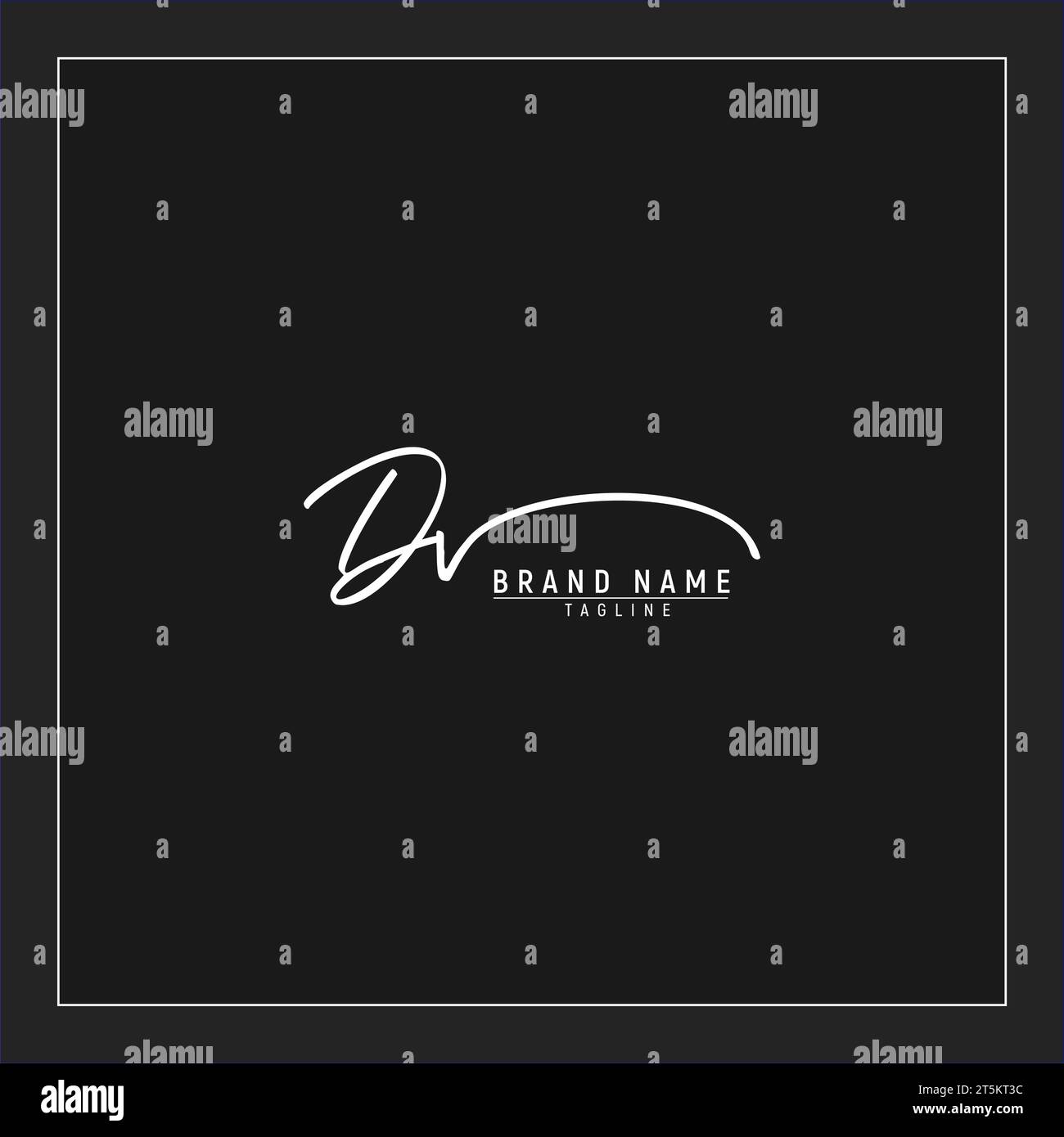 luxury initial DV logo initials signature handwriting monogram isolated ...