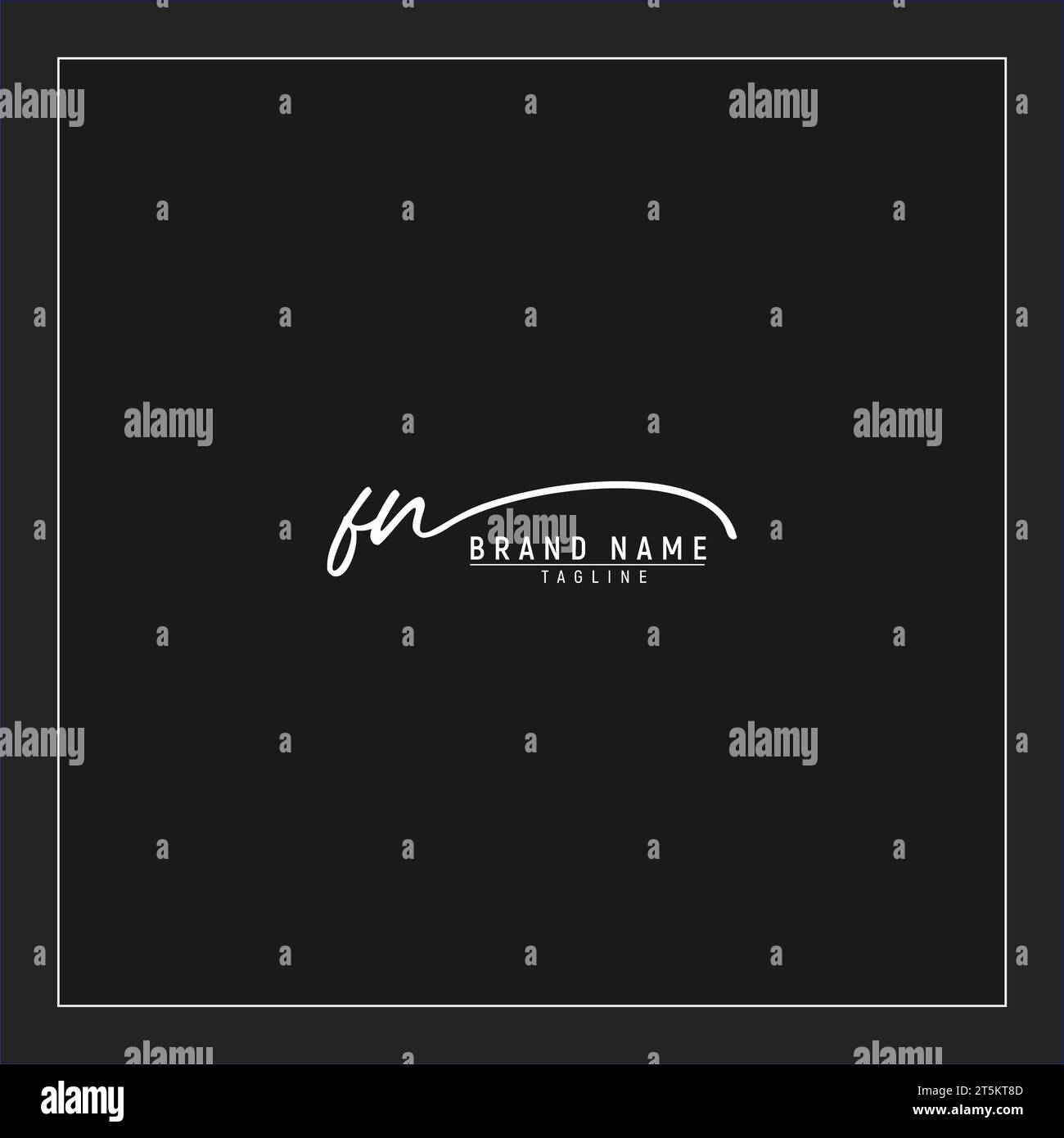 luxury initial FN logo initials signature handwriting monogram isolated ...