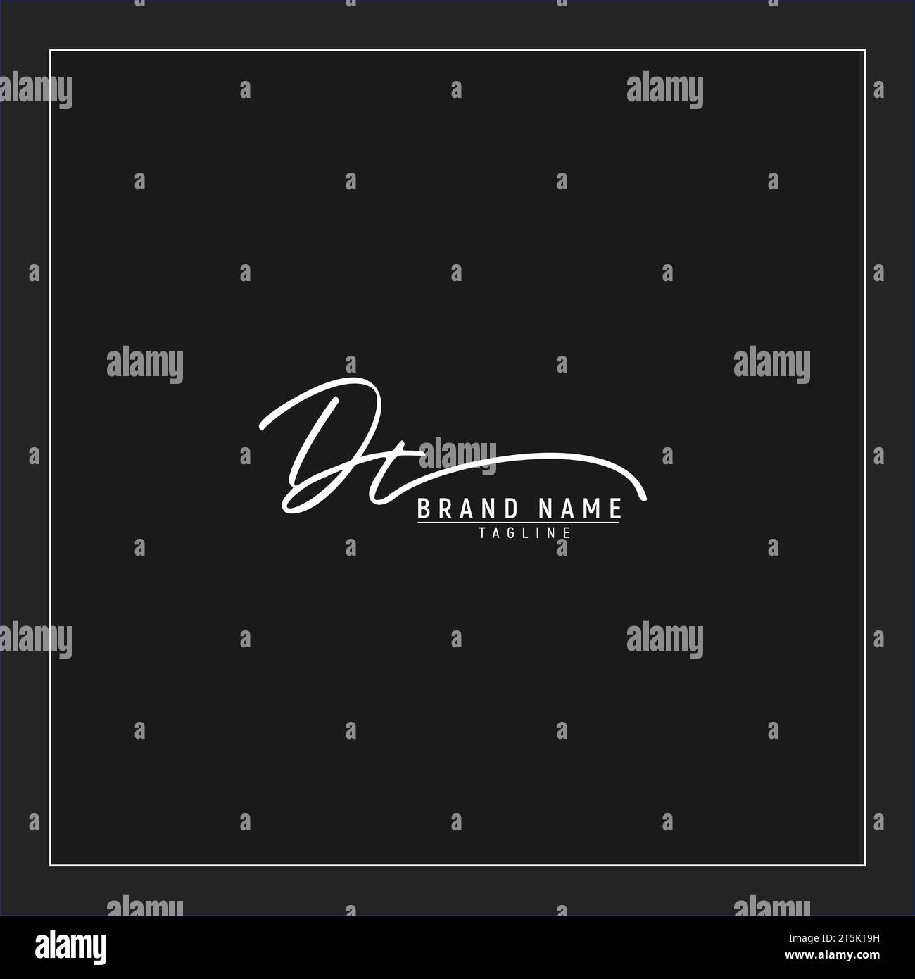 luxury initial DT logo initials signature handwriting monogram isolated ...