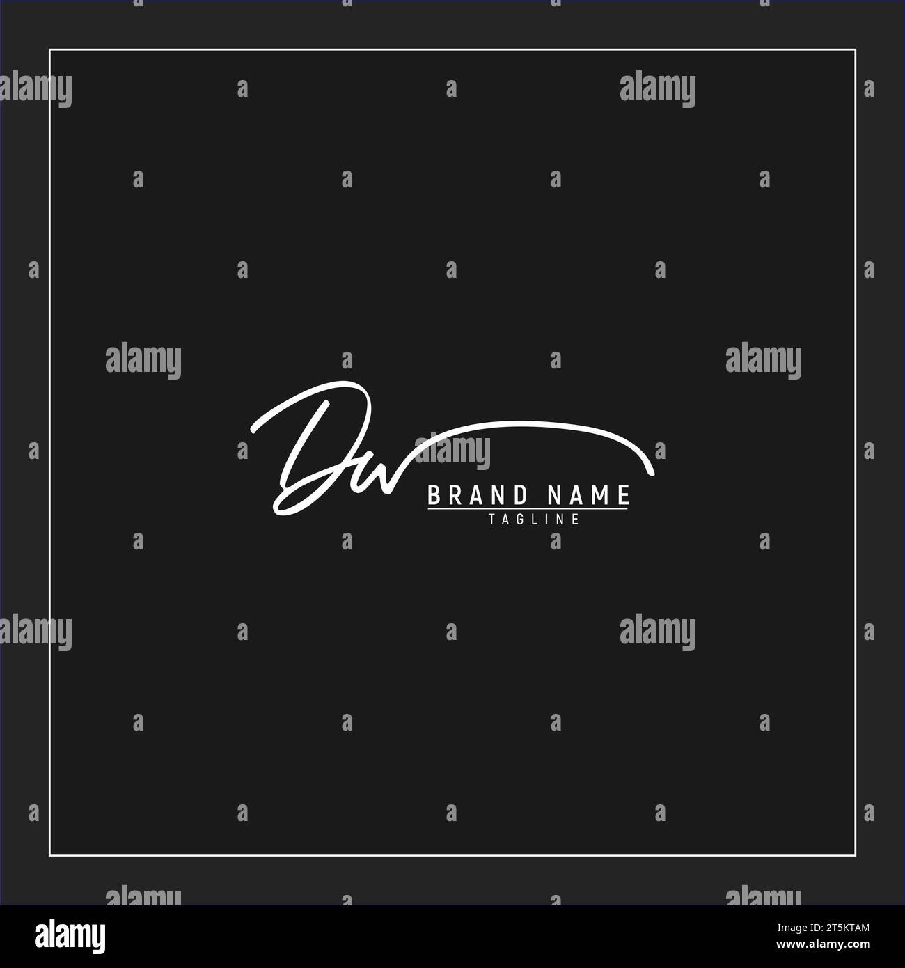 luxury initial DW logo initials signature handwriting monogram isolated ...