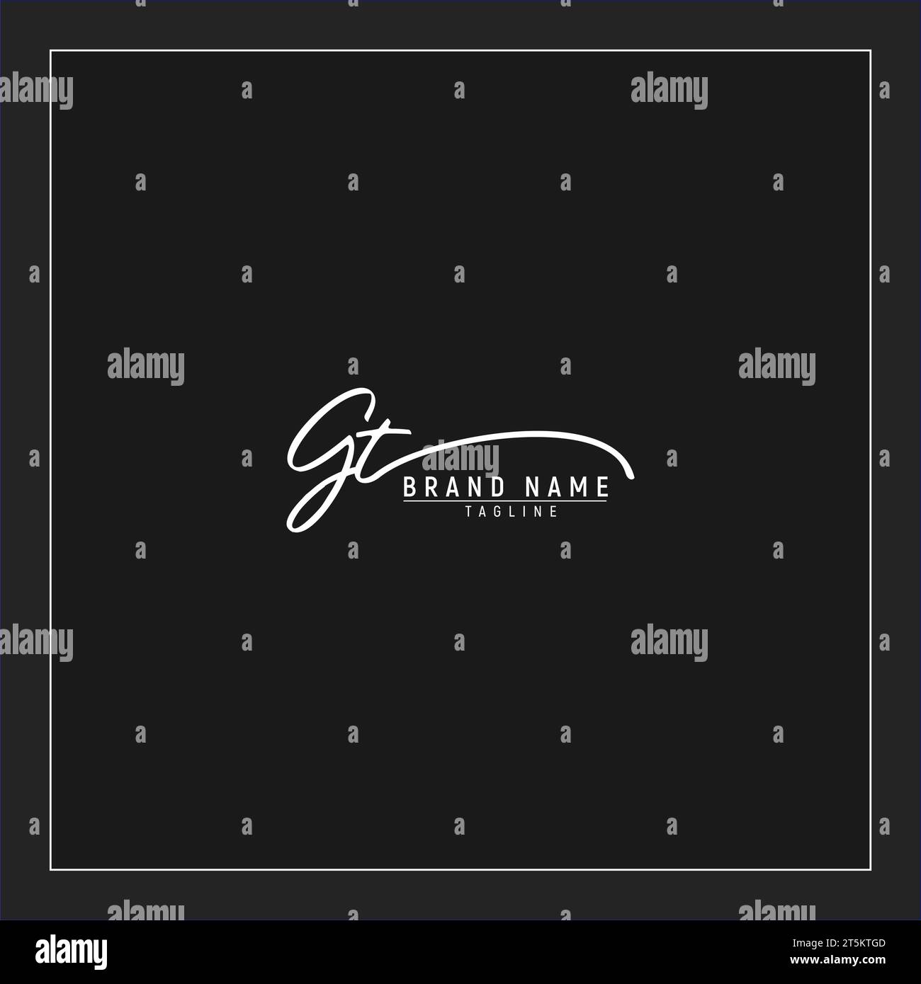 luxury initial GT logo initials signature handwriting monogram isolated ...