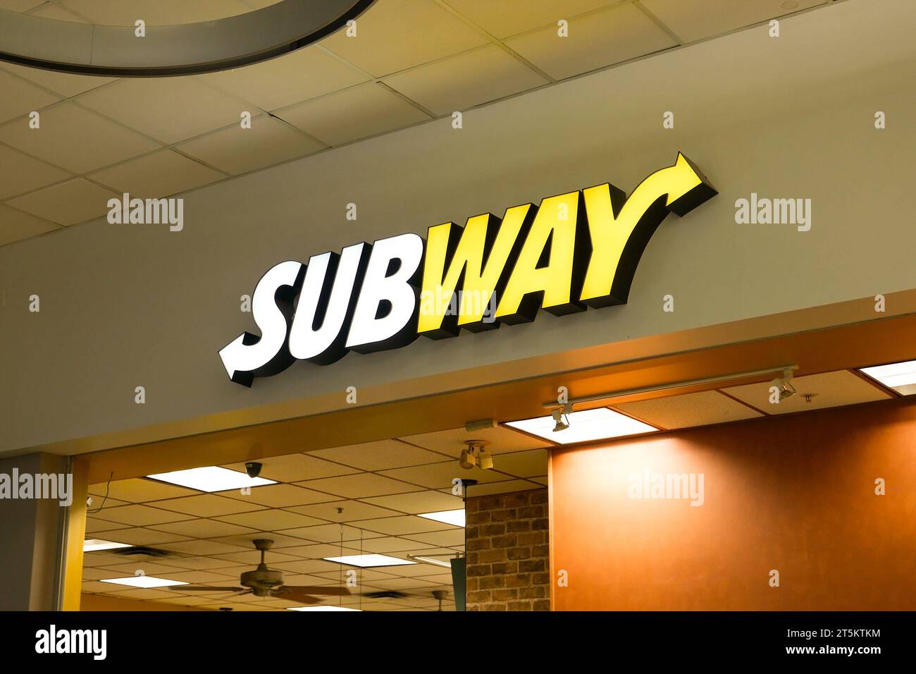 A Subway logo on the wall Stock Photo - Alamy