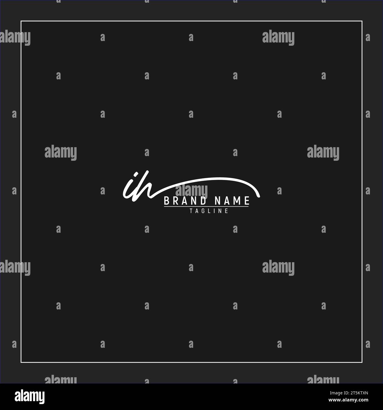 luxury initial IH logo initials signature handwriting monogram isolated ...