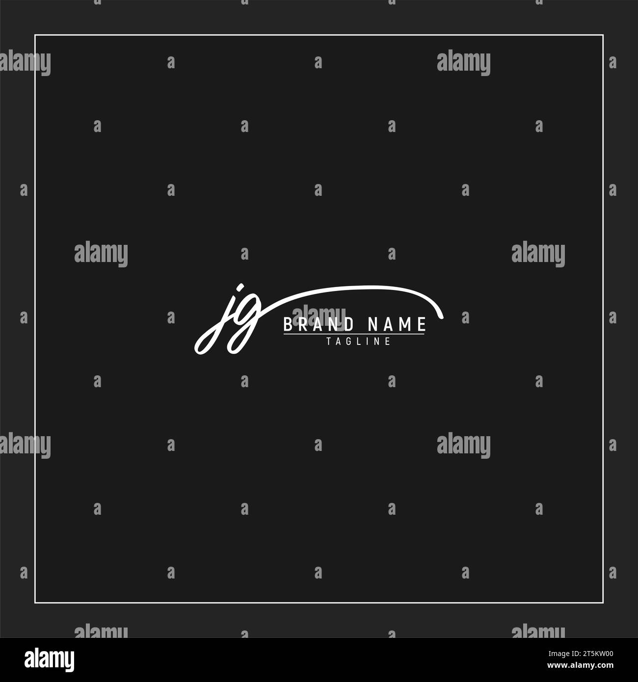 luxury initial JG logo initials signature handwriting monogram isolated on black background ...