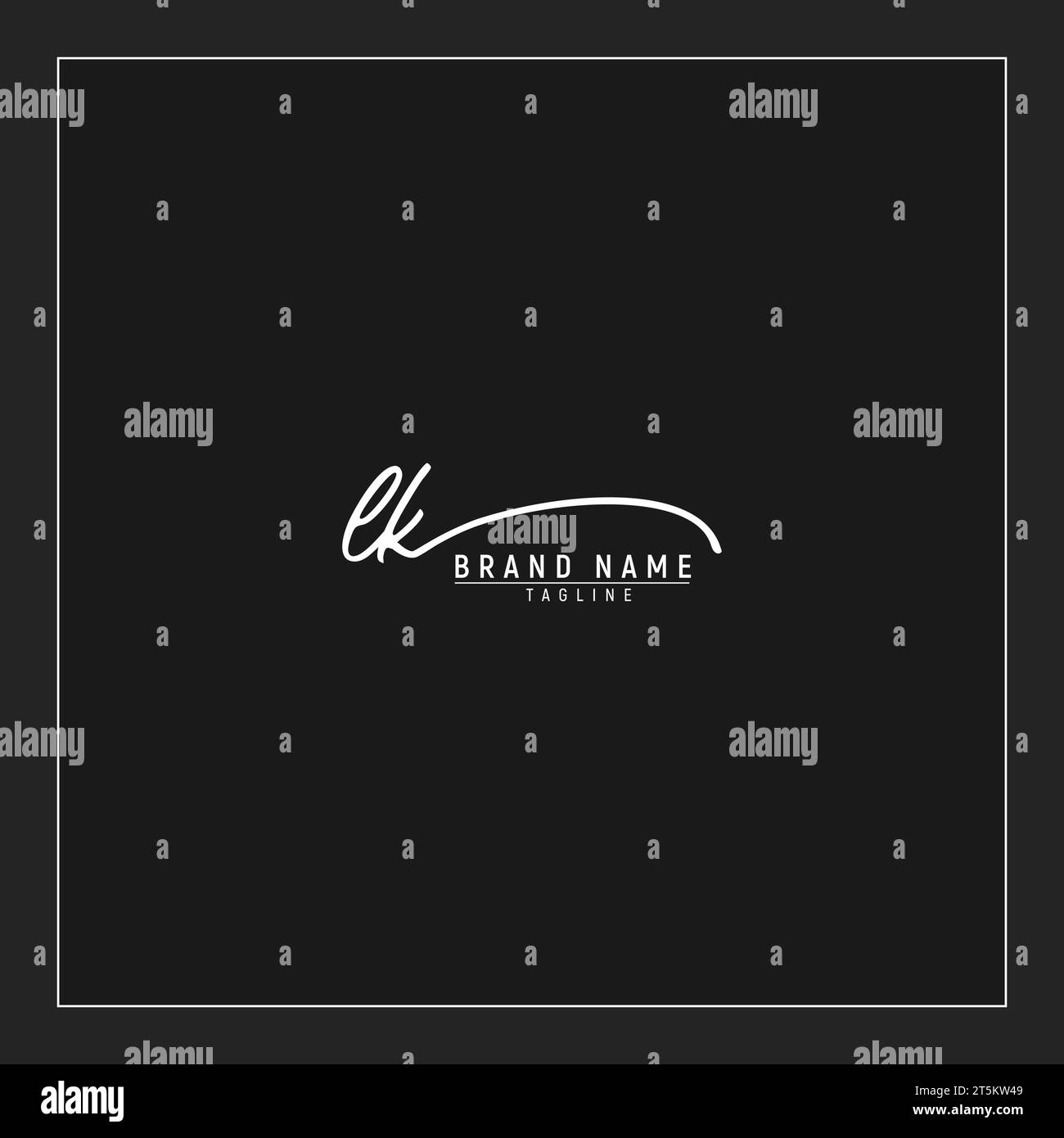 luxury initial LK logo initials signature handwriting monogram isolated ...