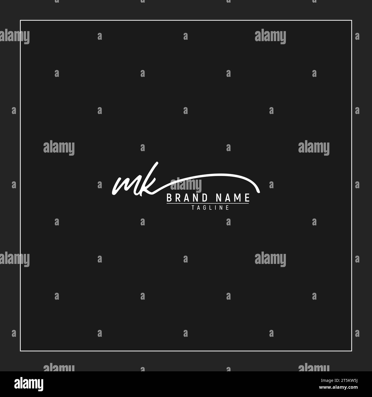 luxury initial MK logo initials signature handwriting monogram isolated ...