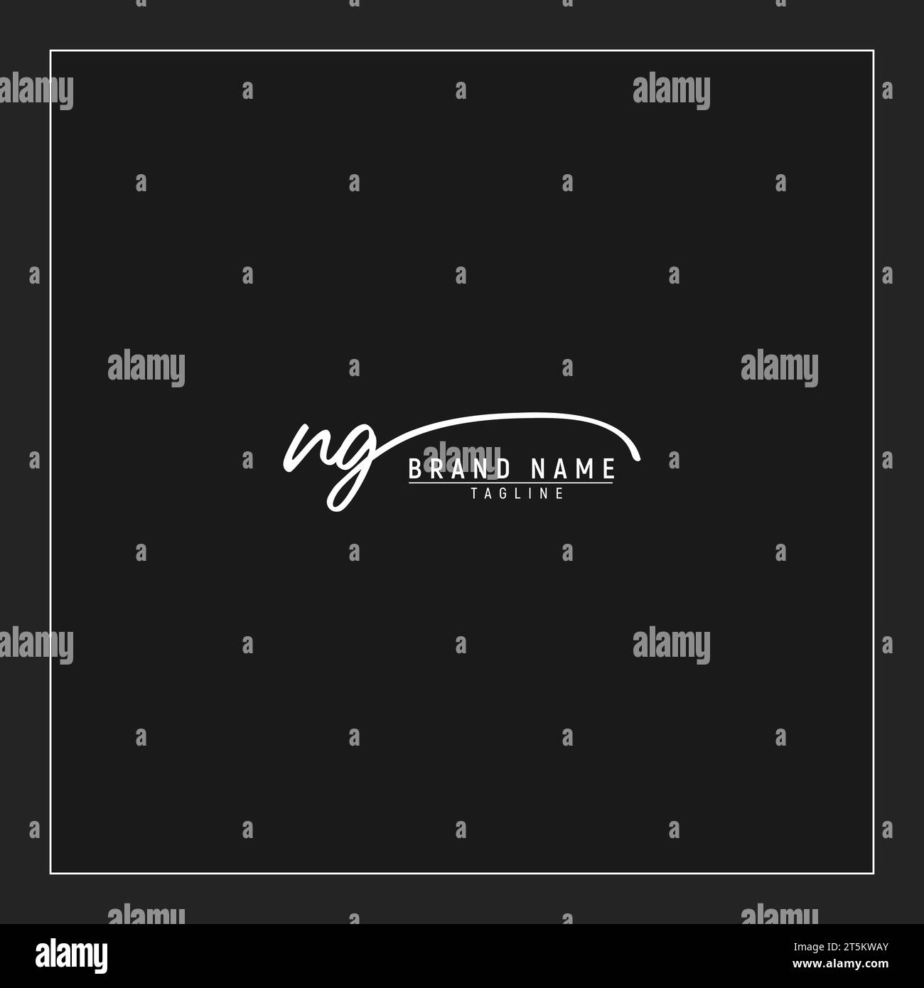 luxury initial NG logo initials signature handwriting monogram isolated ...