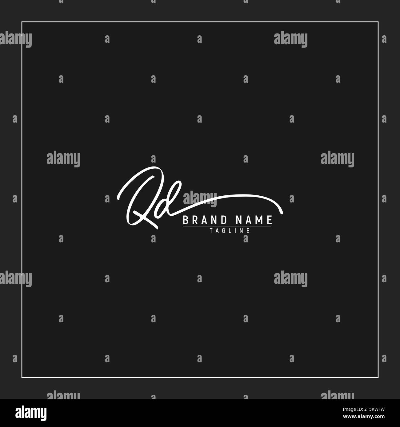 luxury initial QD logo initials signature handwriting monogram isolated ...