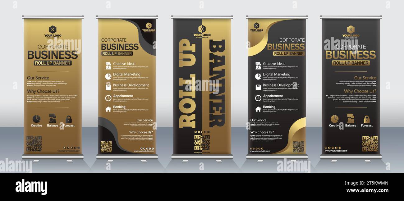 vertical roll-up banner Design for business and advertising, Vector ...