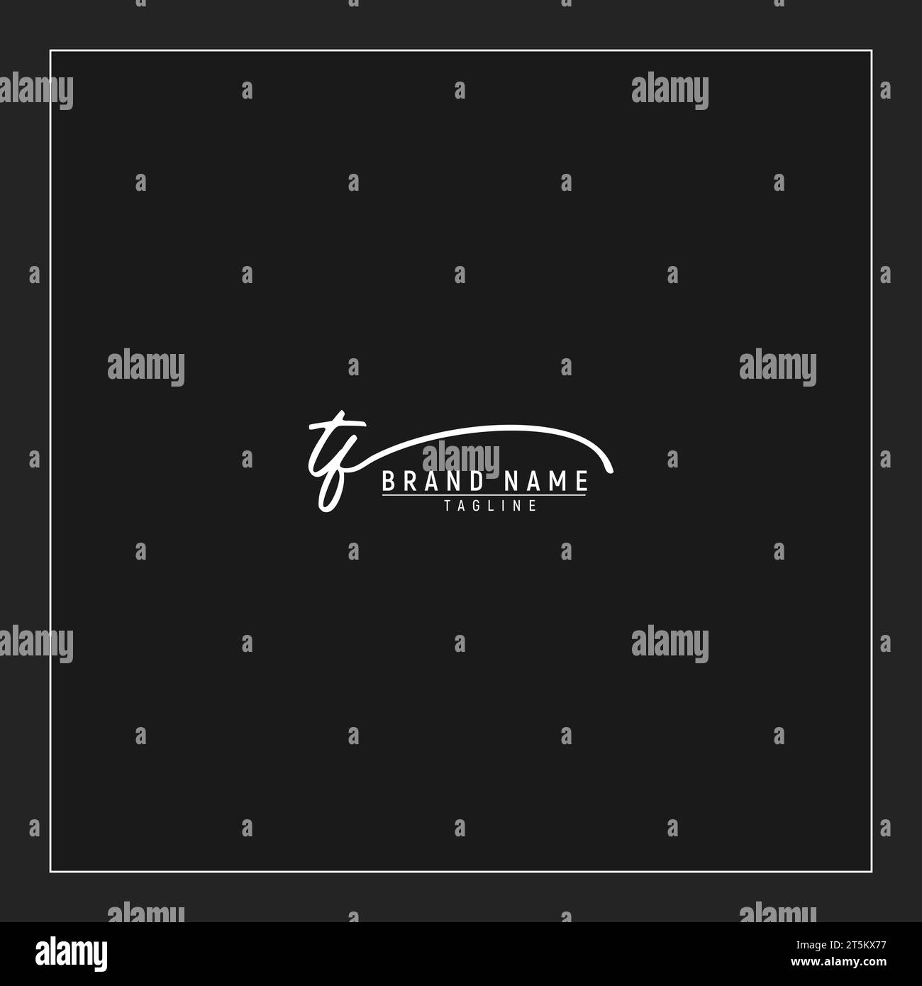 luxury initial TF logo initials signature handwriting monogram isolated ...