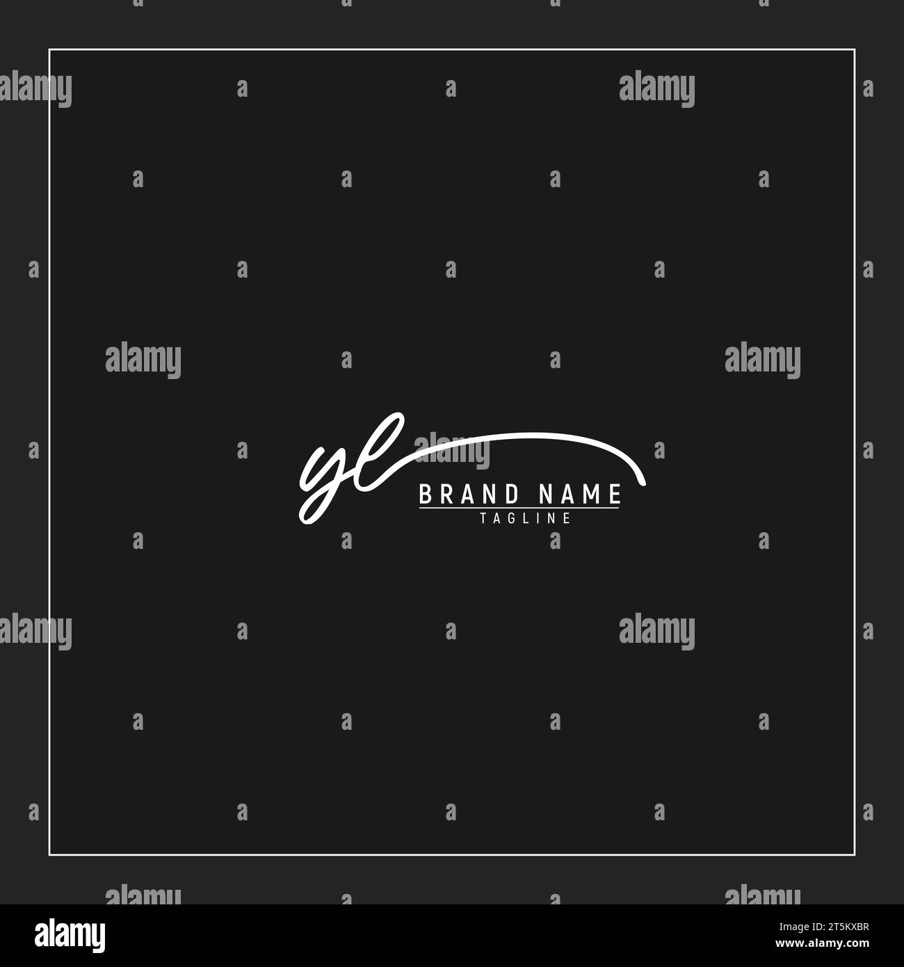 luxury initial YL logo initials signature handwriting monogram isolated ...