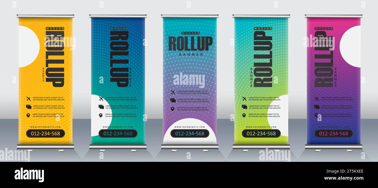 Business Roll Up Set. Standee Design. Banner Template, Abstract Blue ...