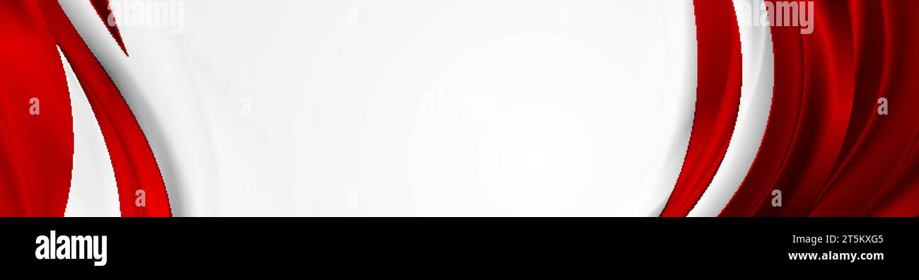 Bright red and grey shiny glossy waves abstract background. Vector ...