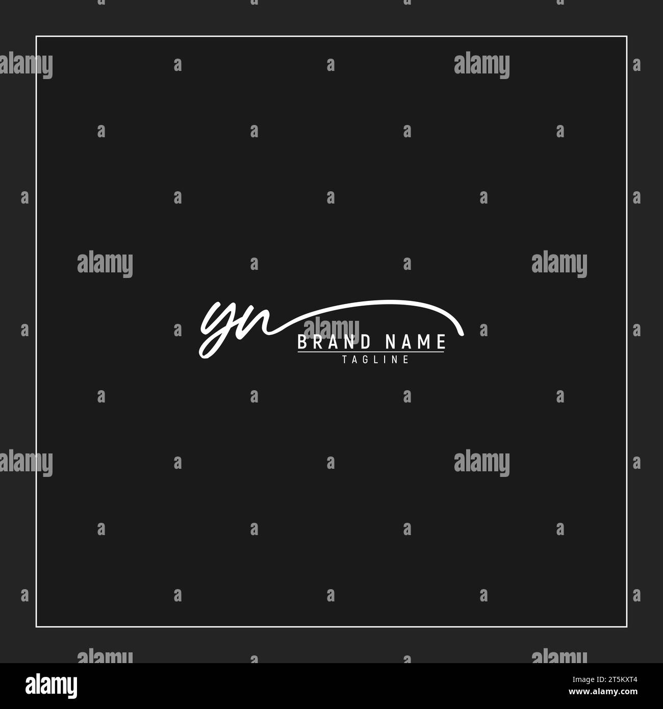 luxury initial YN logo initials signature handwriting monogram isolated ...