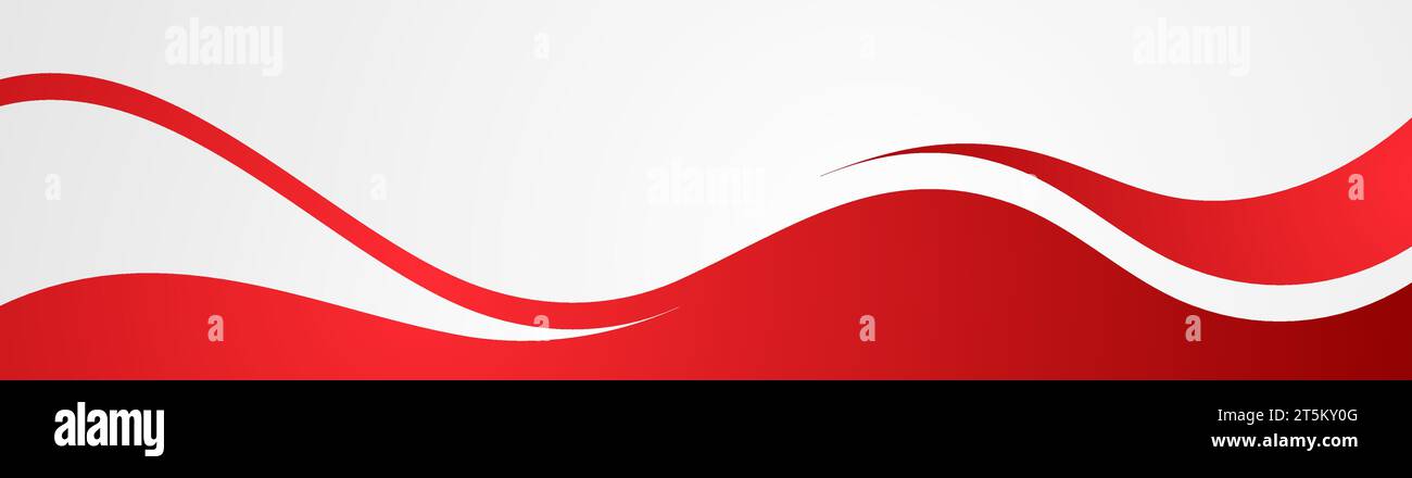 Red and grey flat waves abstract minimal background. Vector banner ...