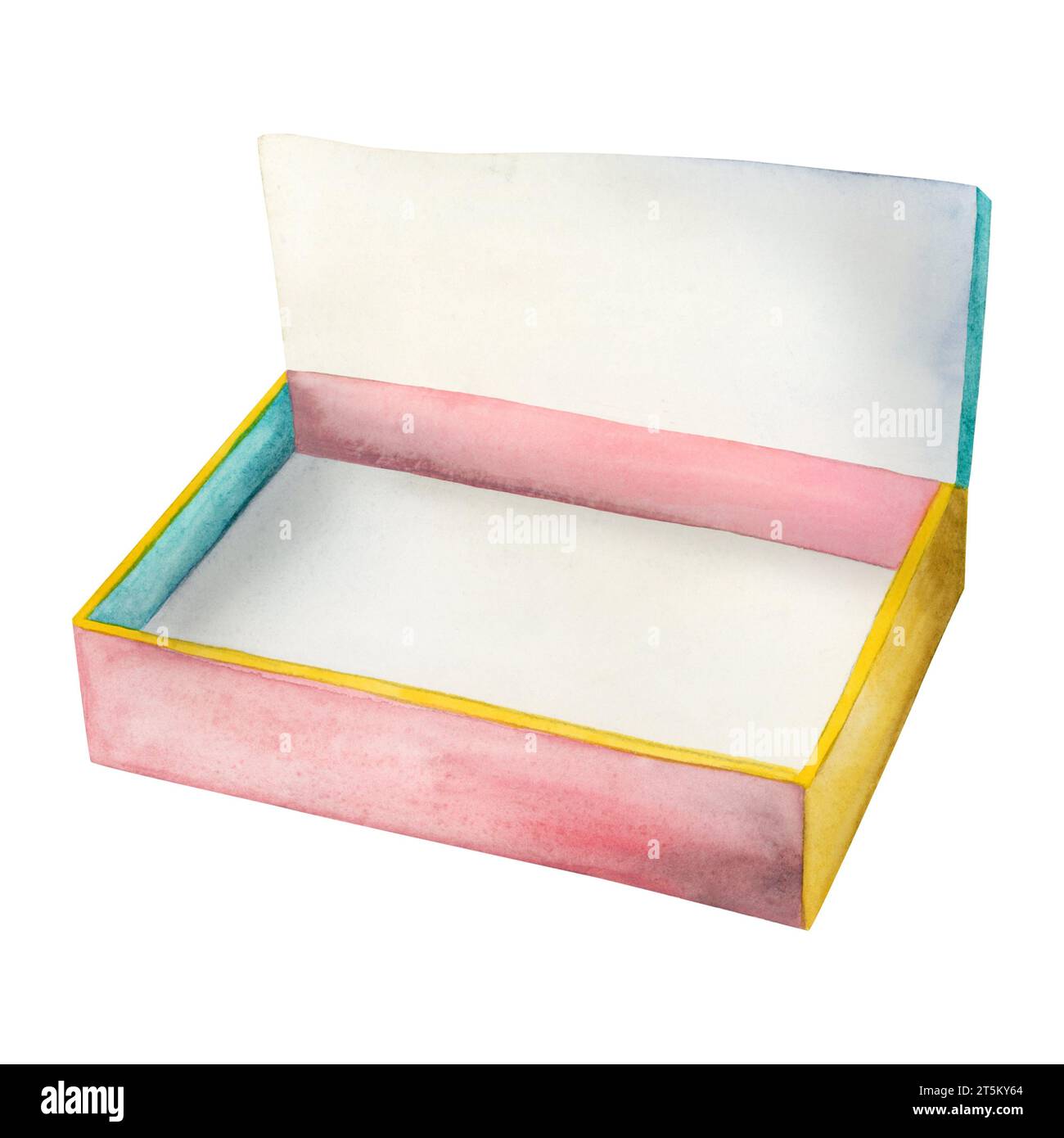 Multicolor cardboard box for donuts and pastry watercolor Illustration ...