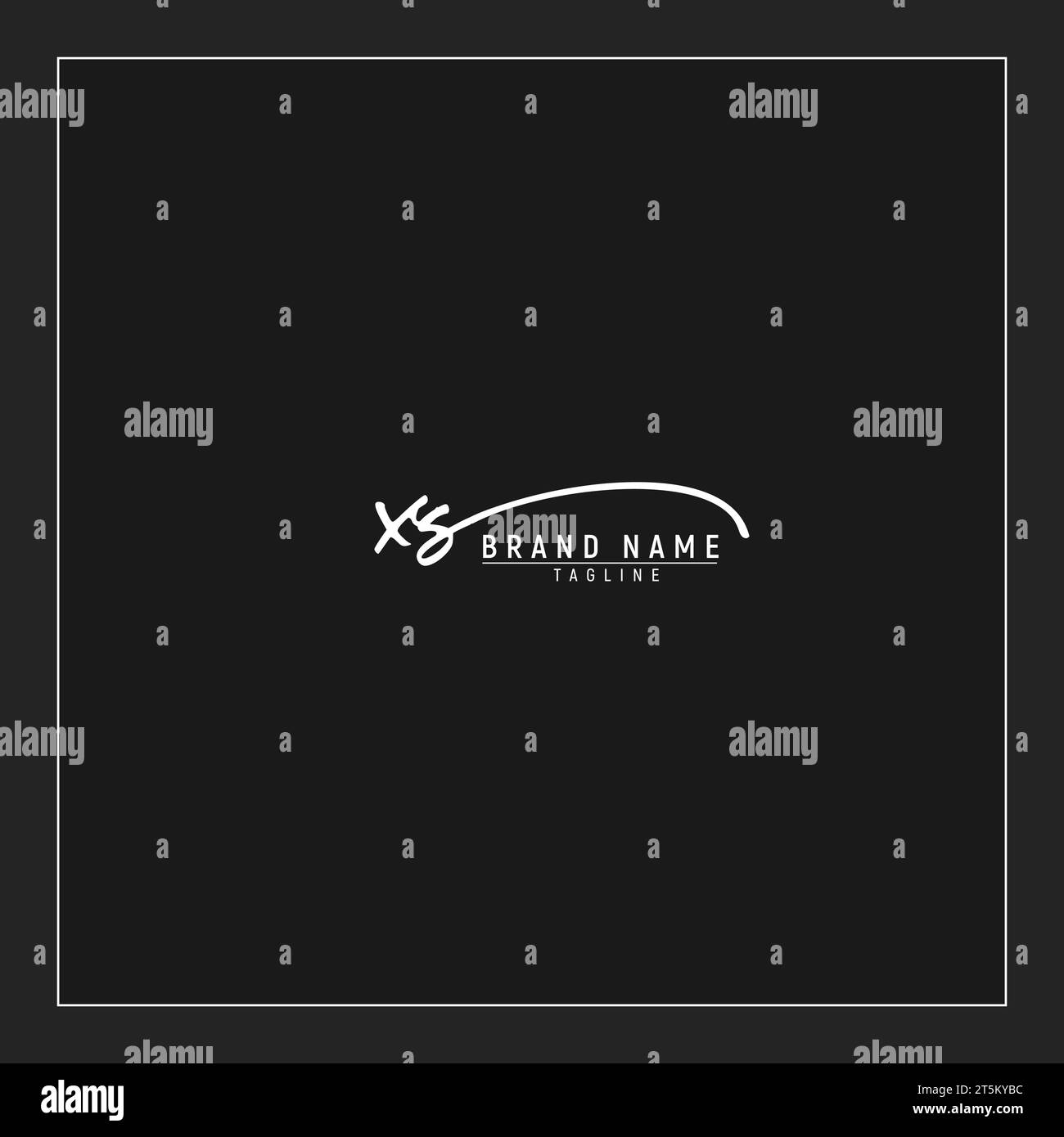 luxury initial XS logo initials signature handwriting monogram isolated on black background ...