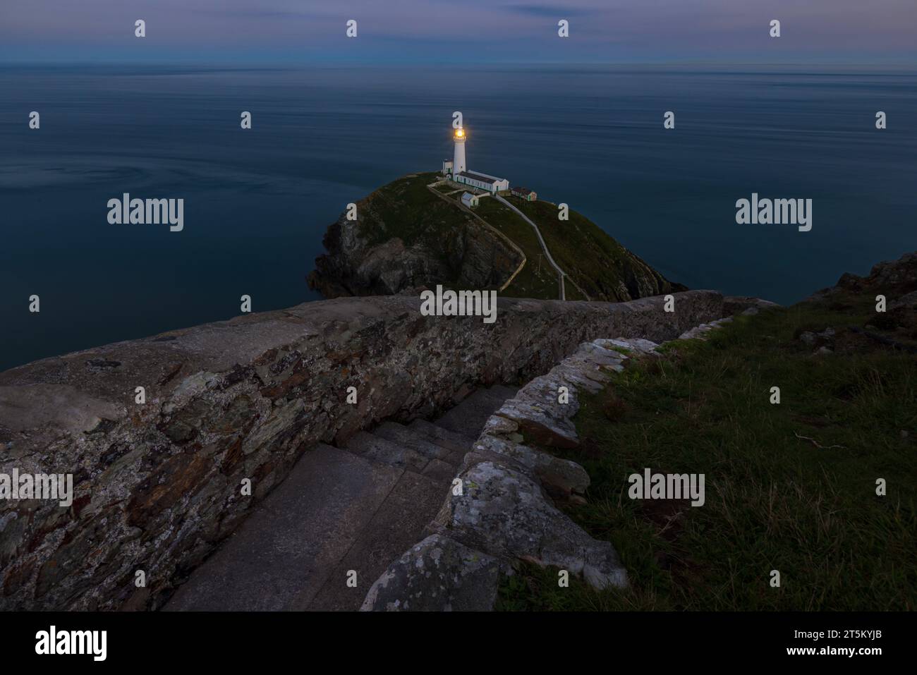 The iconic South Stack Lighthouse on the coast of Anglesey, Wales Stock ...