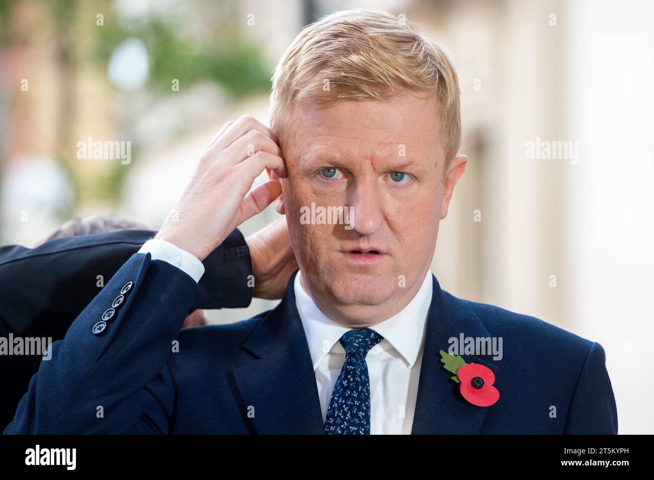 Deputy Prime Minister Oliver Dowden, seen being interviewed outside the ...