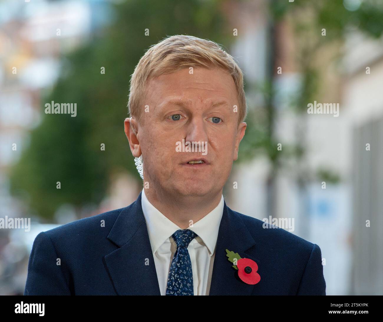 Deputy Prime Minister Oliver Dowden, seen being interviewed outside the ...