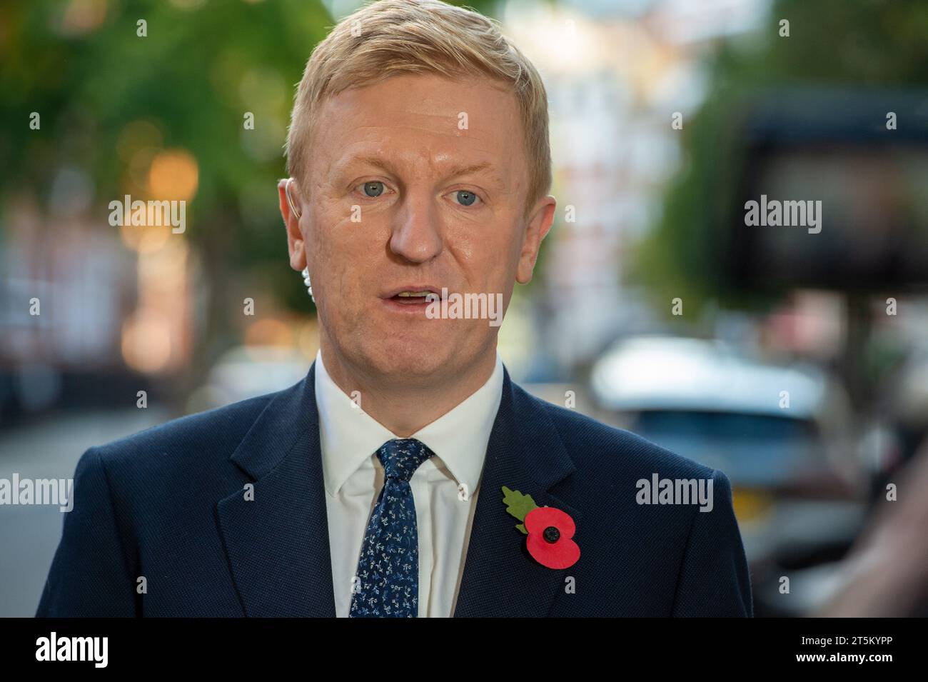 Deputy Prime Minister Oliver Dowden, seen being interviewed outside the ...