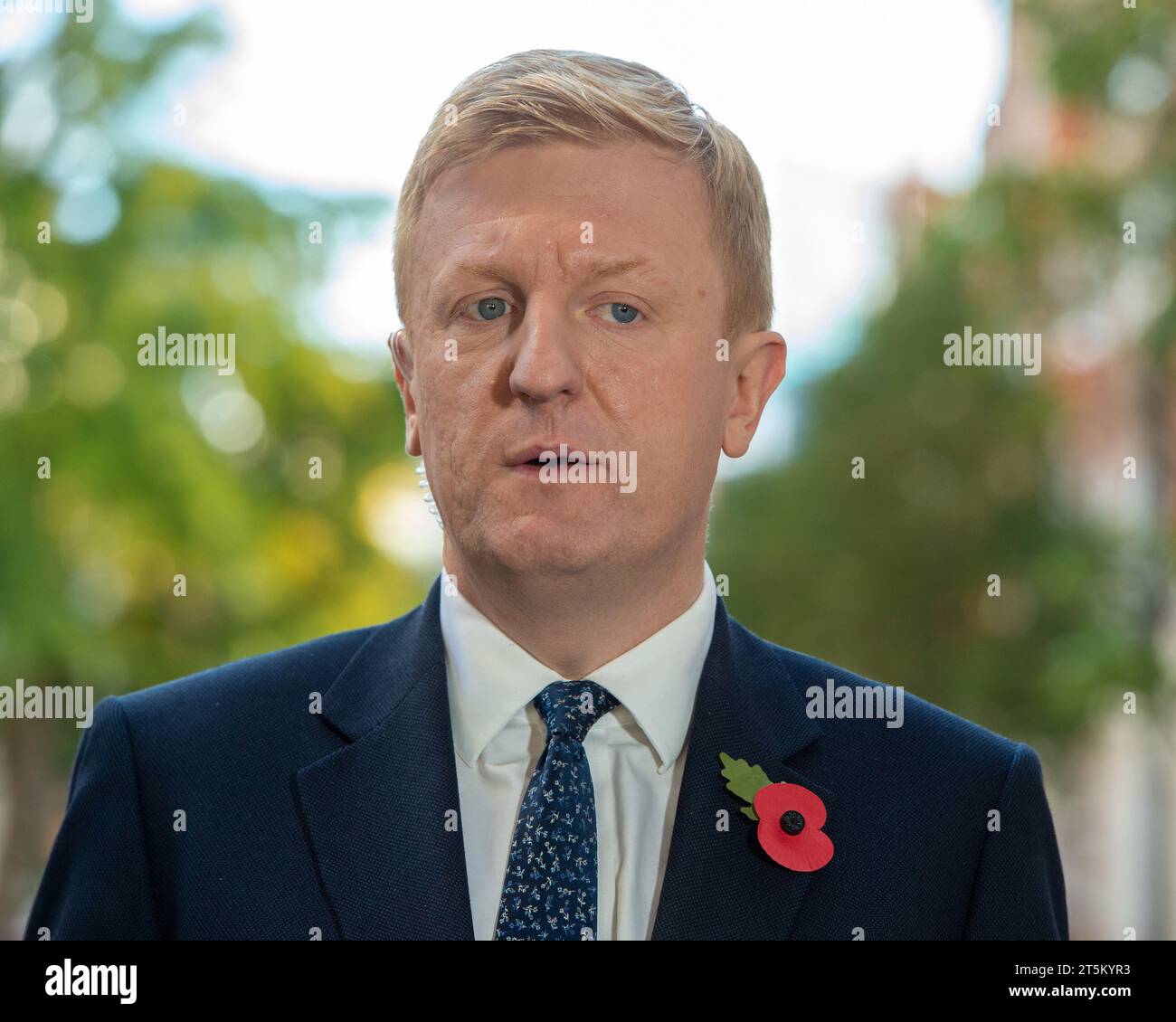 Deputy Prime Minister Oliver Dowden, seen being interviewed outside the ...