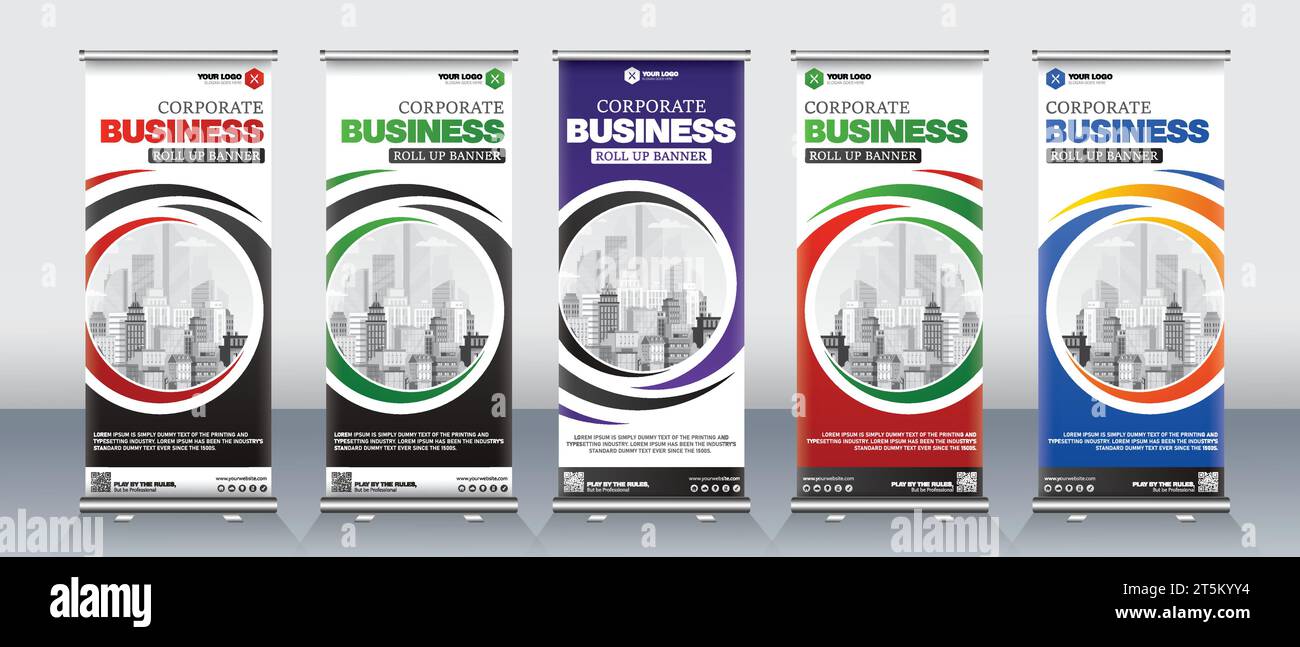 Business Roll Up Set. Standee Design. Banner Template, Abstract Blue ...