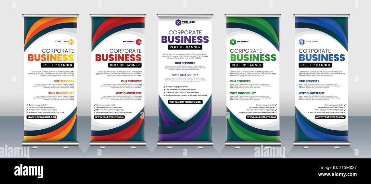 Business Roll Up Set. Standee Design. Banner Template, Abstract Blue ...