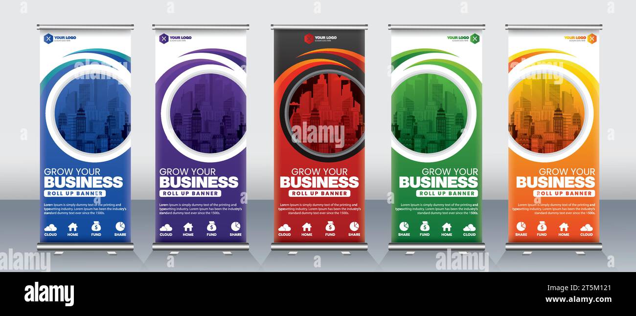 Abstract blue standee roll up Stock Vector Images - Alamy