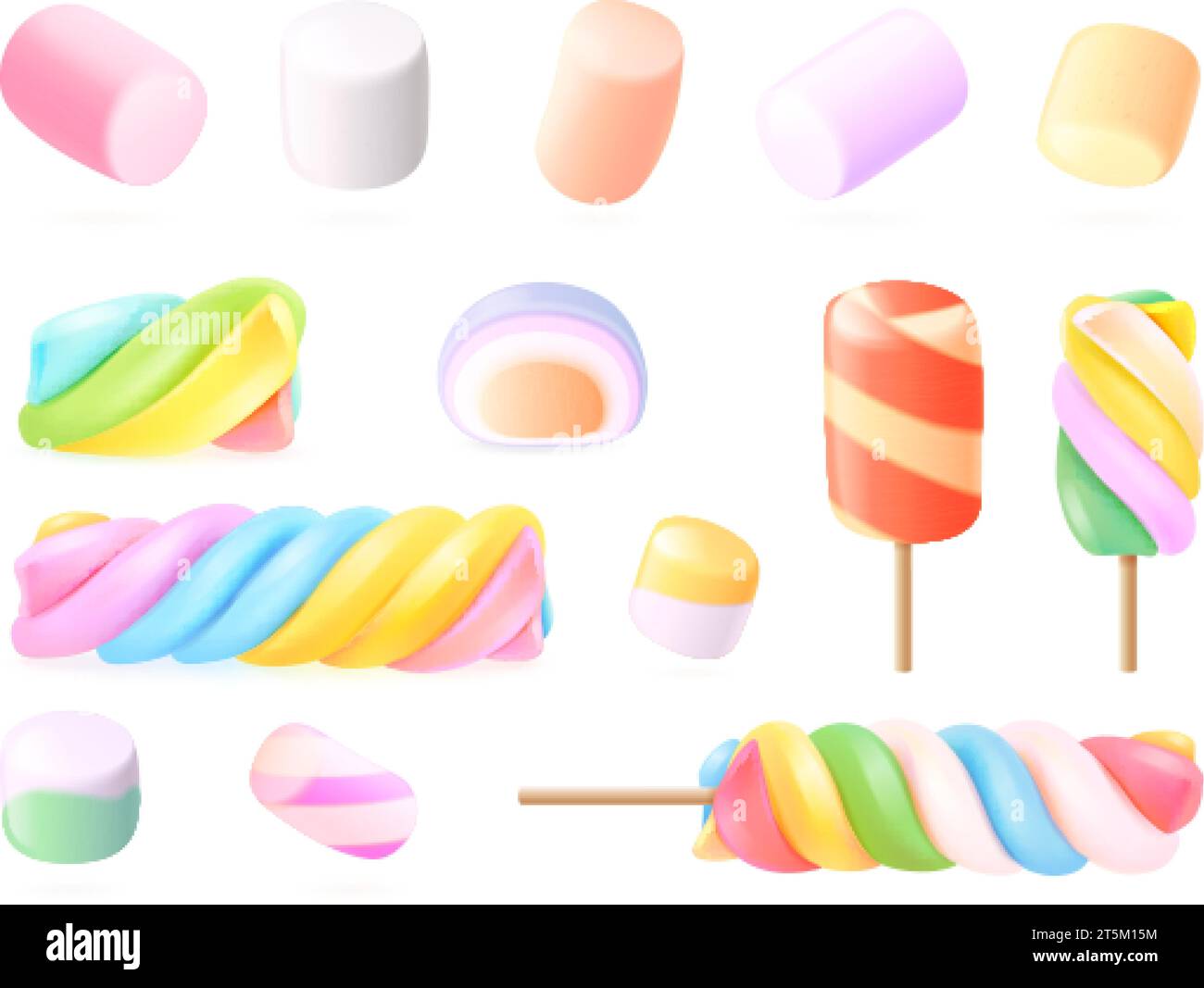 Sweet twisted marshmallows on hi-res stock photography and images - Alamy