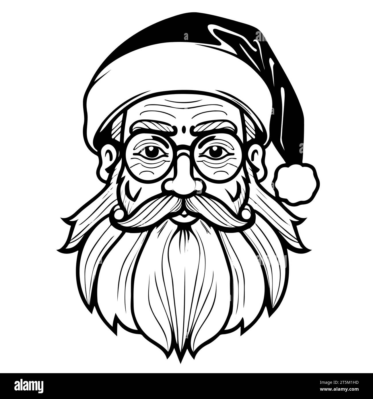 Sketch Portrait Santa Claus Merry Christmas Ho Ho Ho Hand Drawn Stock Vector Image And Art Alamy