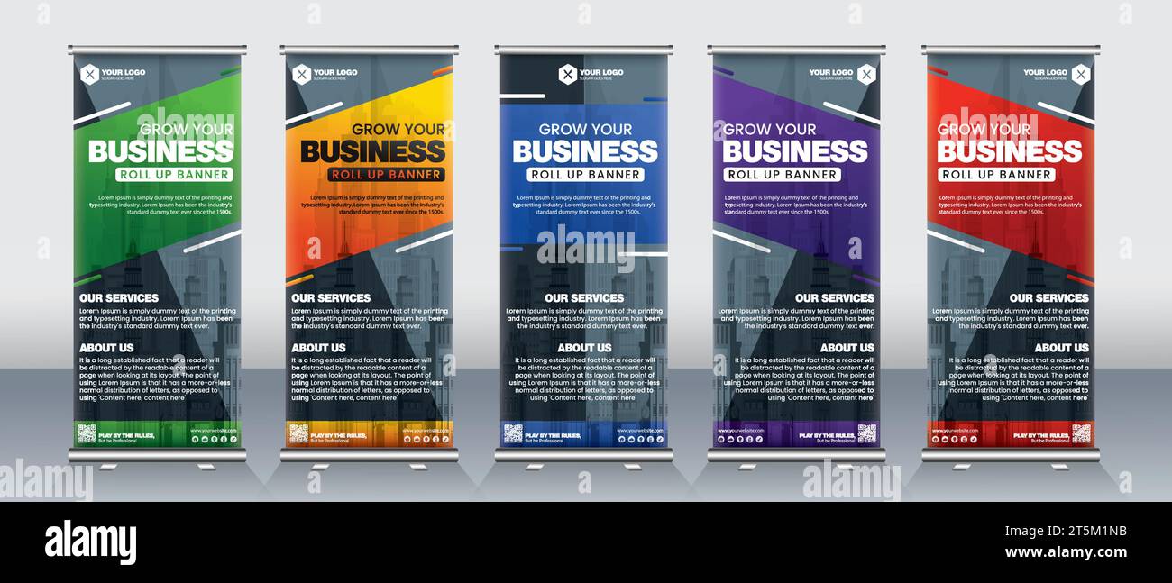 Business Roll Up Set. Standee Design. Banner Template, Abstract Blue ...