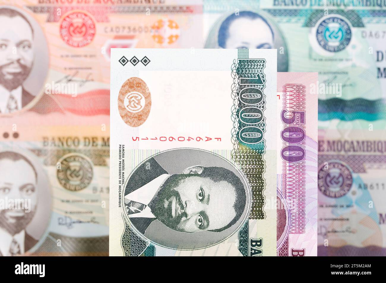 Mozambican money - metical a business background Stock Photo - Alamy